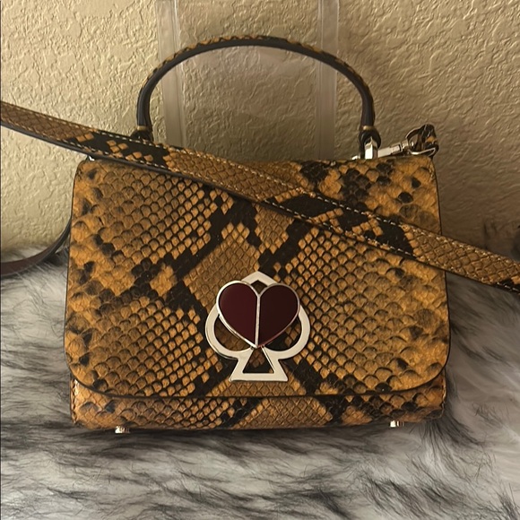 kate spade | Bags | Kate Spade Snake Embossed Twist Lock Top ...